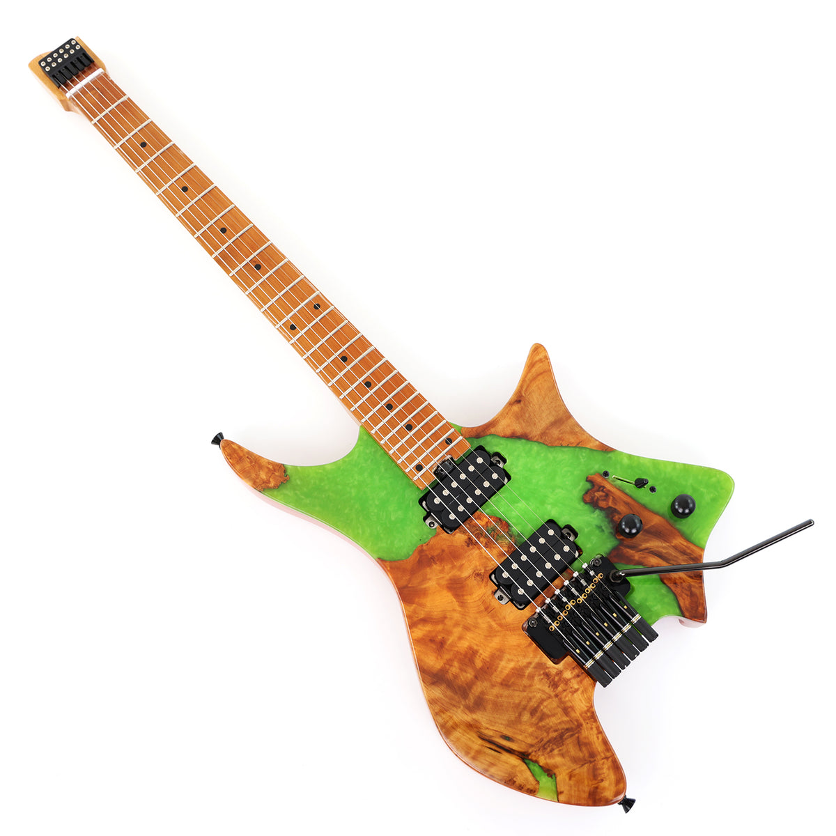6-String Tapered Neck ResinBurl Body Headless Electric Guitar (PHG-005 ...