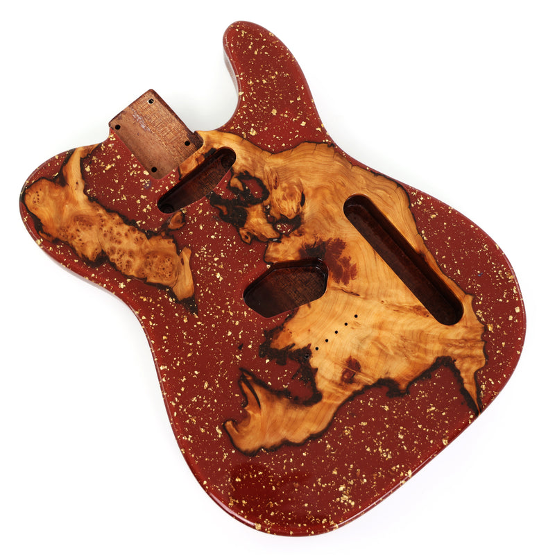 One-of-a-Kind Burl Wood Veneer Epoxy Resin TL Style Electric Guitar Bo ...